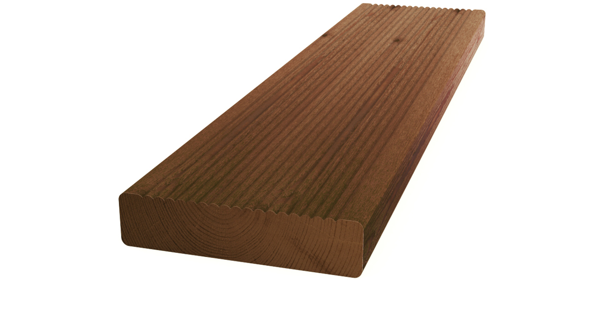 Tryckimpregnerad brun rillad trall - Norra Timber